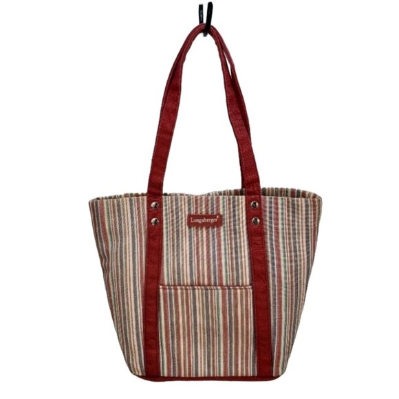 Longaberger | Bags | Longaberger Homestead Small Striped Canvas Tote ...